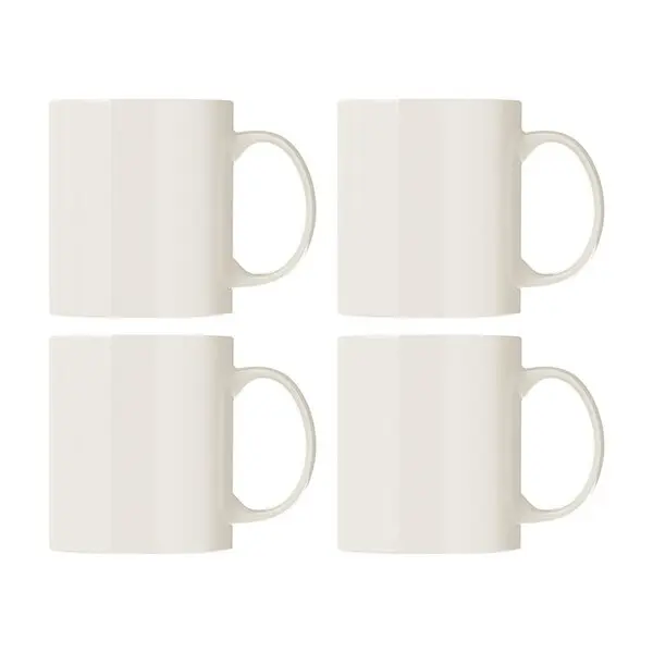 Turgla Home Banquet Round Warm Porcelain Mug Set Of Four - White