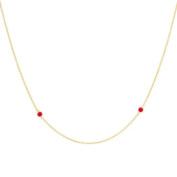 LAVANI JEWELS Red / Gold Scorpion Goldplated Birthstone Chain - Red/gold