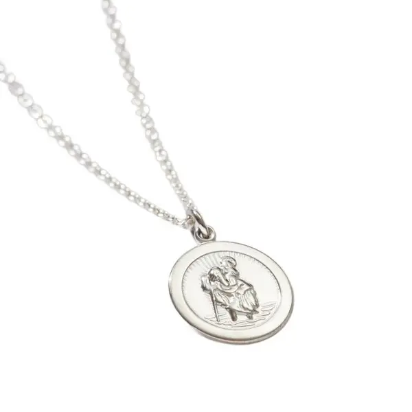 POSH TOTTY DESIGNS Mini Sterling St Christopher Necklace - Silver