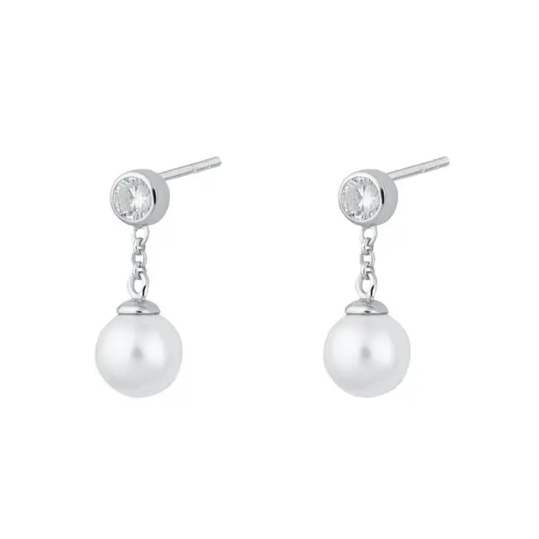 SCREAM PRETTY Pearl Drop Stud Earrings - Silver