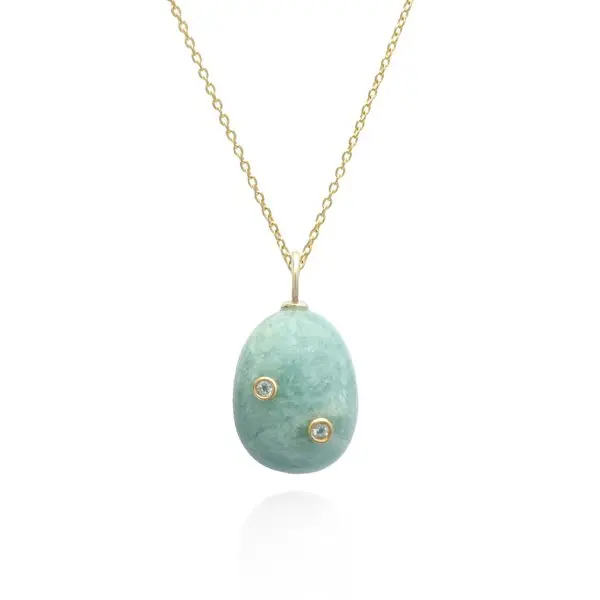 HYE JANE JEWELRY Small Pietra Aquamarine Necklace - Blue