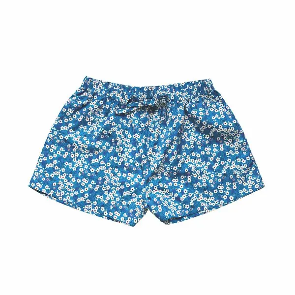 LIME TREE DESIGN Mitsi Teal Boxer Style Shorts Made With Liberty - Blue