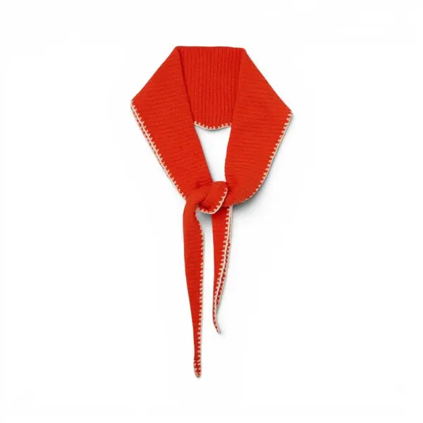 LOOM & COVE 100% Cashmere Triangle Scarf Stitch Edge - Orange