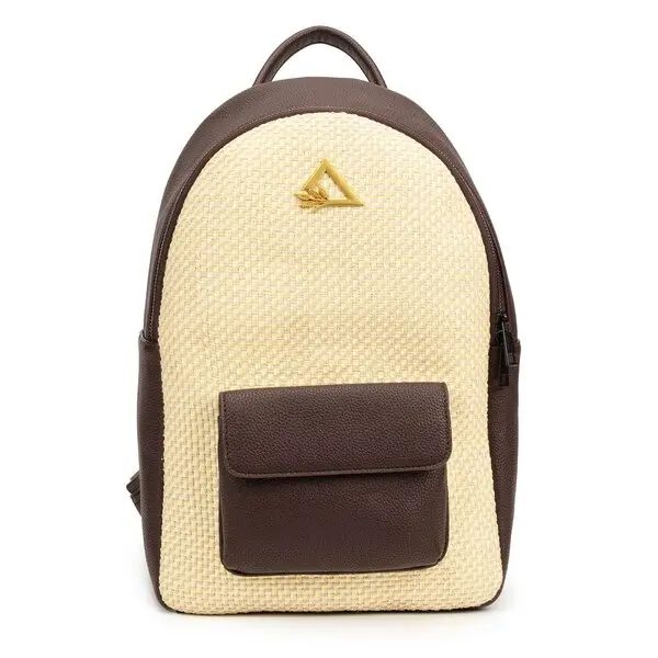 HAY LIFE Neutrals Straw Backpack - Black