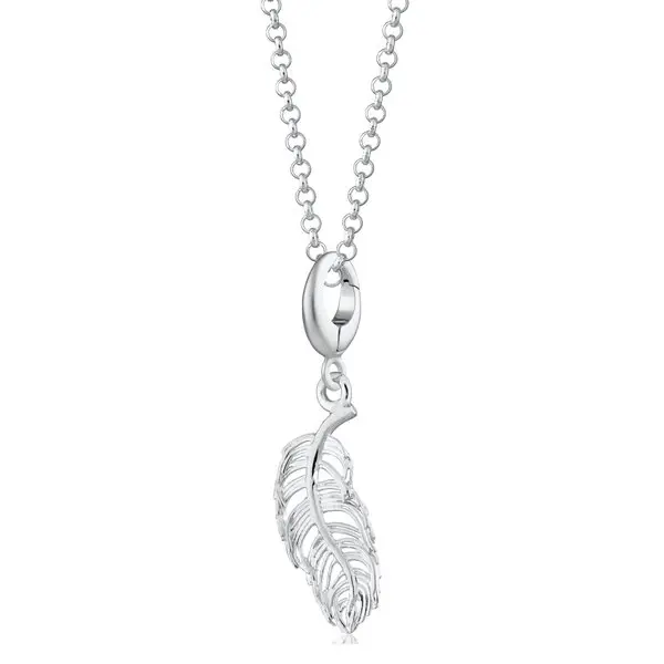 LILY CHARMED Sterling Small Feather Charm Necklace - Silver