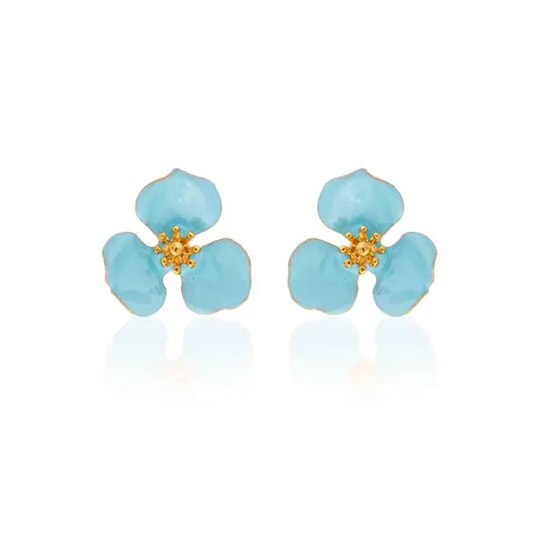 MILOU JEWELRY Turquoise Bloom Flower Earrings - Blue
