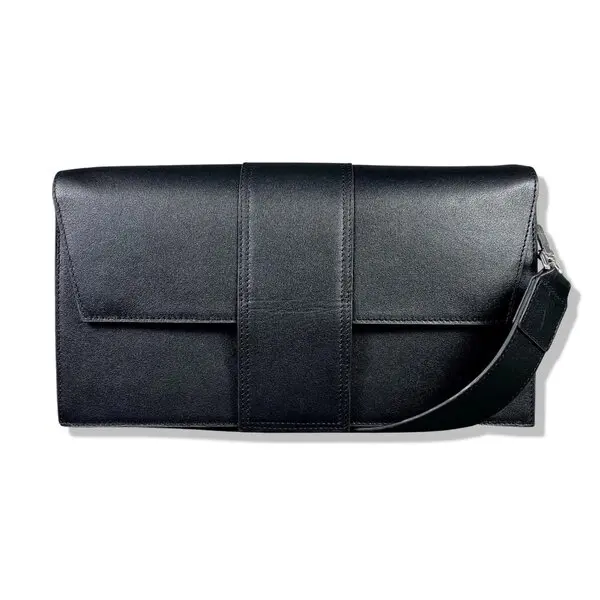 LEATHERCO. Leather Crossbody Envelope Handbag - Black