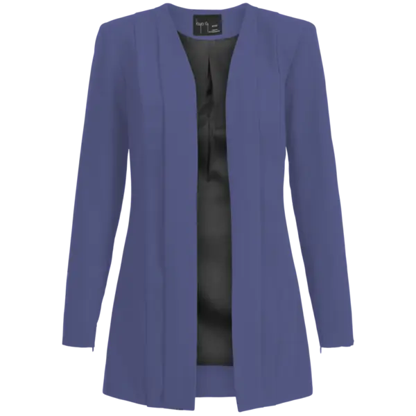 Layo G Pleated Stretch Blazer — Ocean - Blue