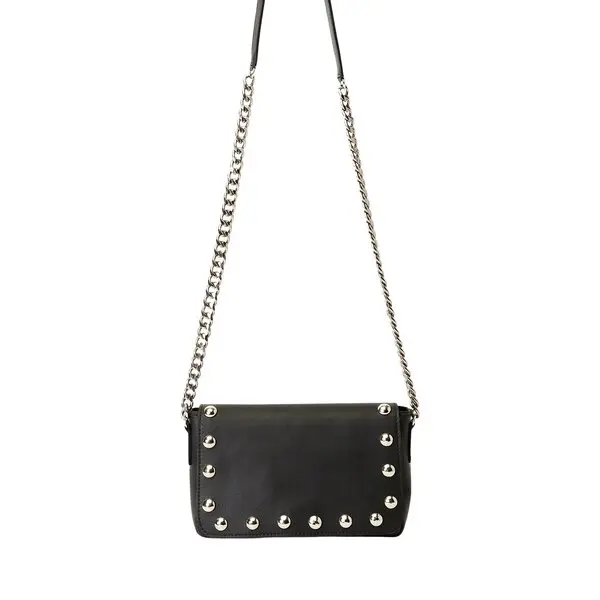 JUAN-JO Leather Studded Small Crossbody - Black