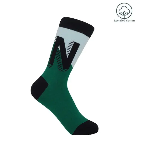 PEPER HAROW - MADE IN ENGLAND Alphabet ’s Socks – N - Green