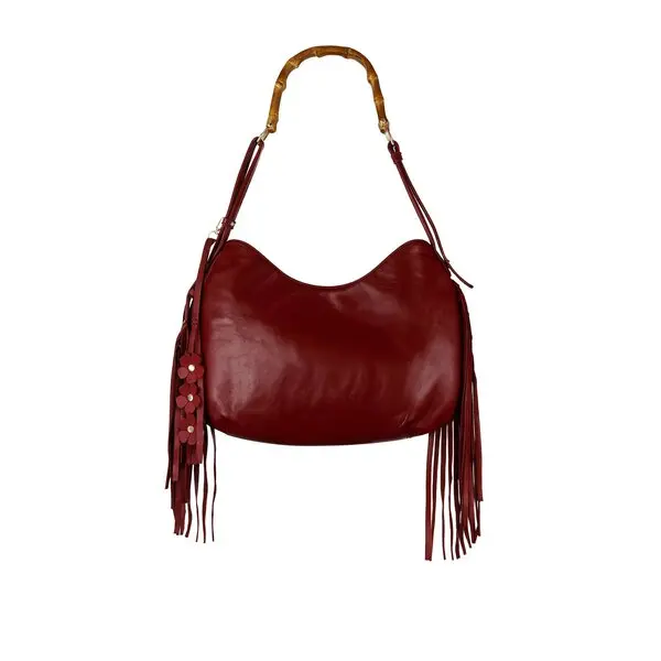 F3ROG BY RANA Glossy Fringe Gordon Bag - Red