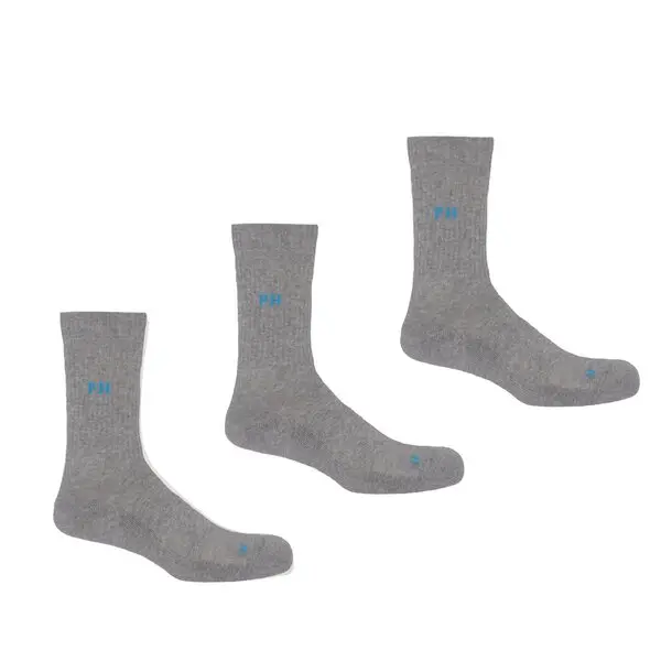 PEPER HAROW - MADE IN ENGLAND Three Pack Recycled Sport Socks - Grey