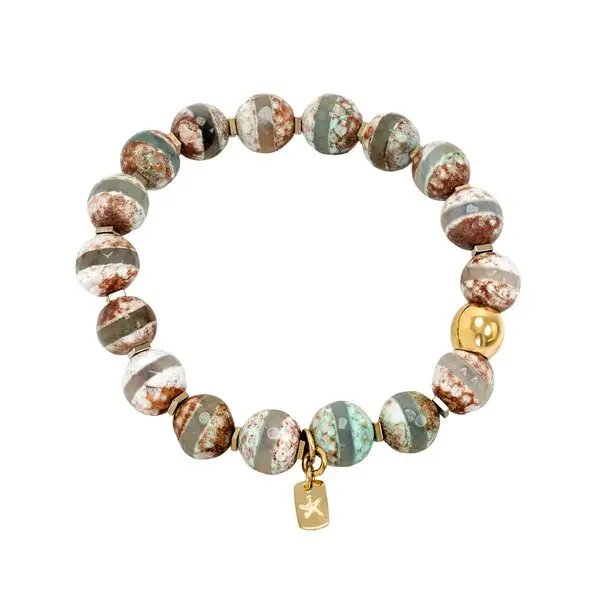 STARFISH PROJECT Neutrals / Maya Agate Bracelet In Earth Tones - Brown