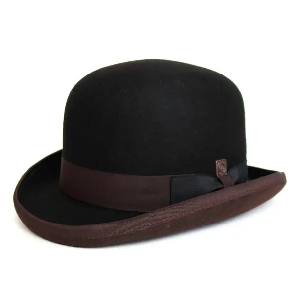 DASMARCA HATS Brooke Brown Wool Felt Bowler Derby Hat - Black