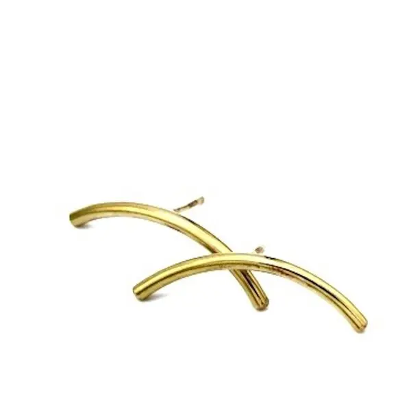 LALA SALAMA Half Moon Studds - Gold