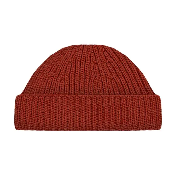 PAUL JAMES KNITWEAR Heavyweight Extra Fine Merino Crater Fisherman Beanie Spice - Red