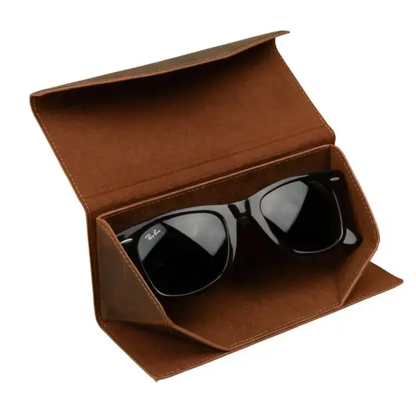 LEATHERE Luxury Leather Sunglasses Case Dark Louisville - Brown