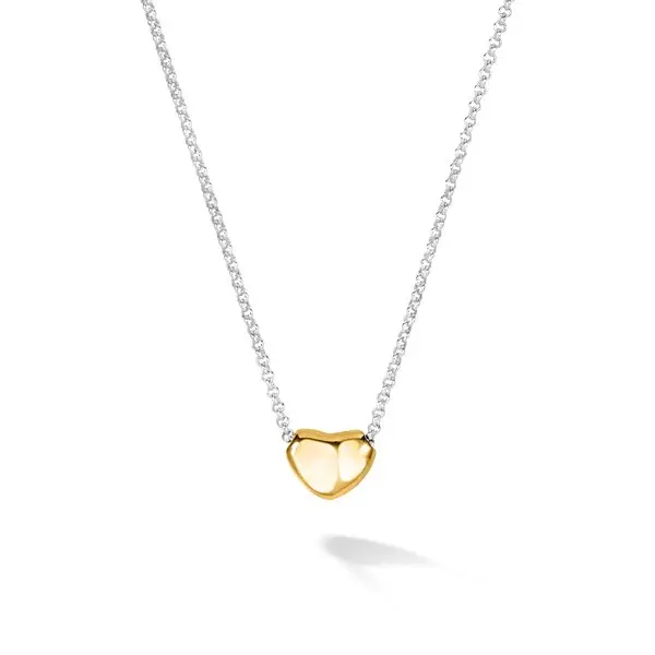DOWER & HALL Silver / Gold Waterfall Mini Heart Pendant In Sterling Silver & Vermeil - Silver/gold