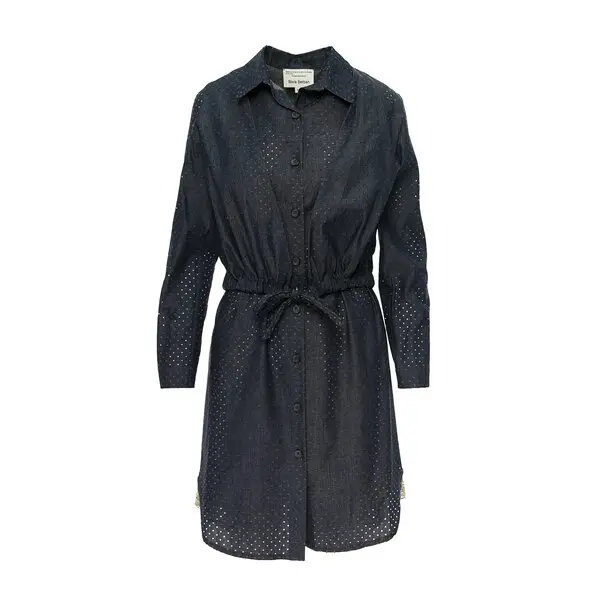 SILVIA SERBAN Neutrals / Perforated Jeans Jacket & Vest With Negligee