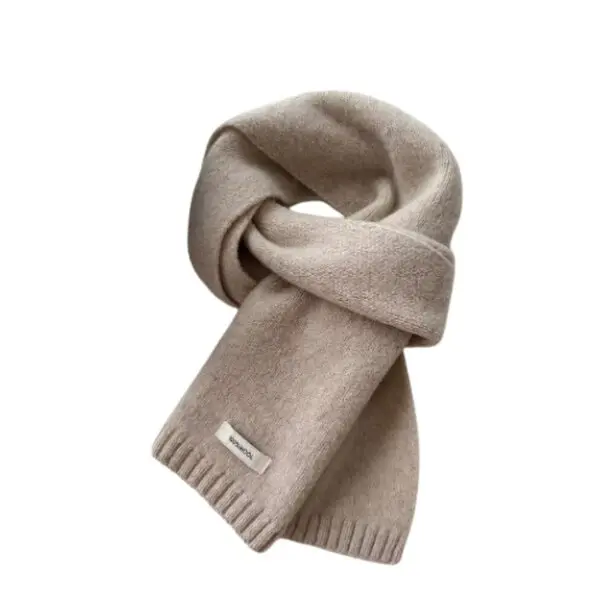 MY LITTLE NATURE Neutrals Beige Color Natural Wool Scarf Luxury Australian Wool Wool Scarf Brown - Beige/brown