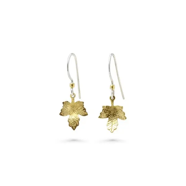 ISLA SILVER Vermeil Maple Leaf Drop Earrings