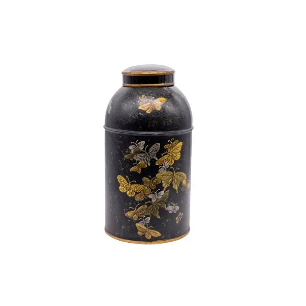 NILA PARMAR DESIGNS Butterfly Metal Cannister - Black