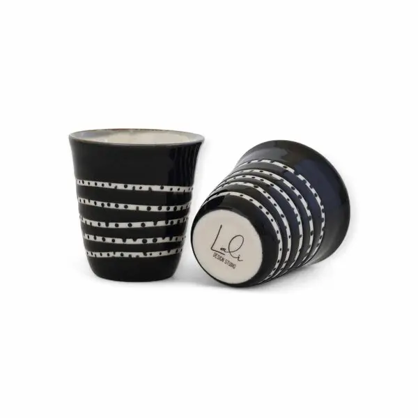 Lali Design Studio Aura Porcelain Tumblers Set Of Two - Black