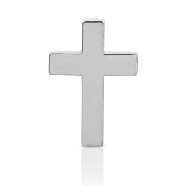 Maya Brenner Designs Charm Stud 14k White Gold Cross