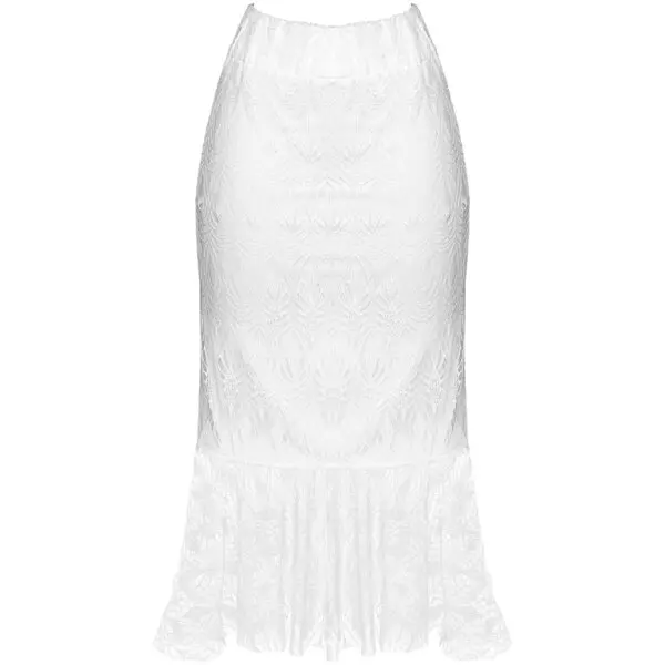 ANTONINIAS Cassia Flowy High-rise Skirt In Sheer Whisper - White