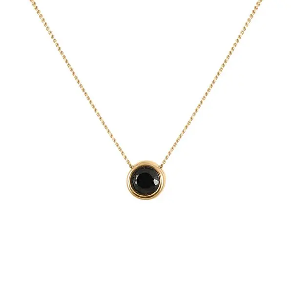 LEE RENEE Black Spinnel Brilliant Cut Necklace - Gold