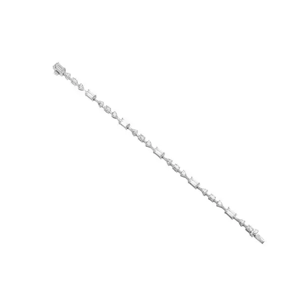 Arte Madrid Gemma Tennis Bracelet Pear-cut - White