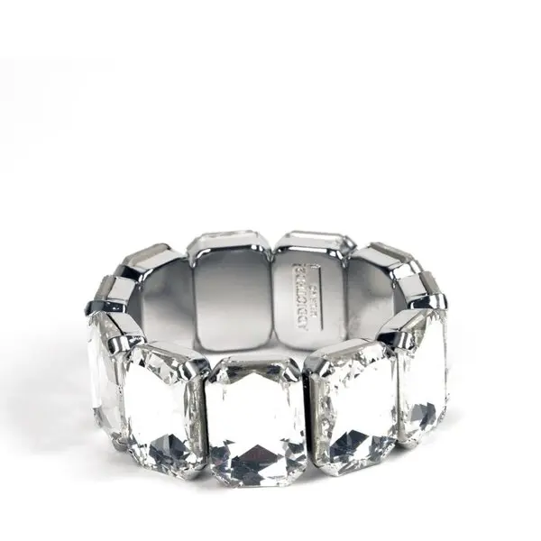 ADDICTED2 Neutrals / Ester Bracalet Plated With Natural Crystals - Silver