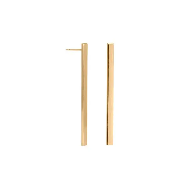 EDGE ONLY Bar Earrings Long 18ct Vermeil - Gold