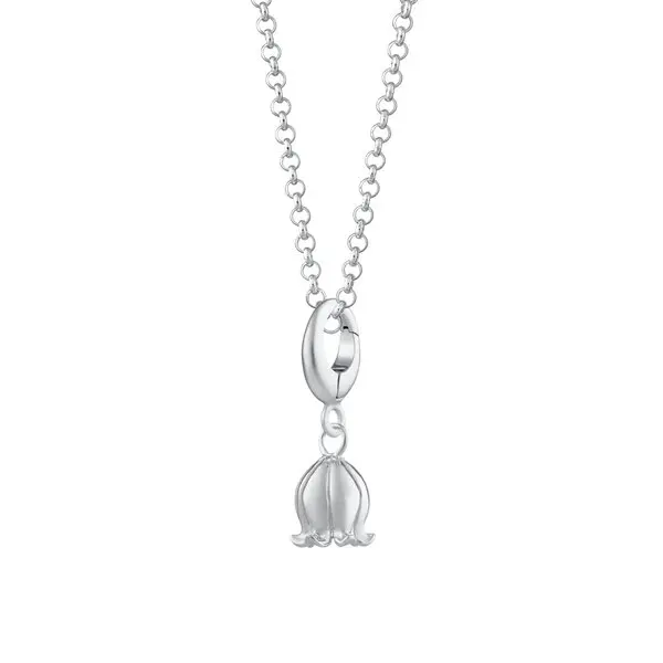 LILY CHARMED Sterling Lily Of The Valley Flower Charm Necklace - Silver