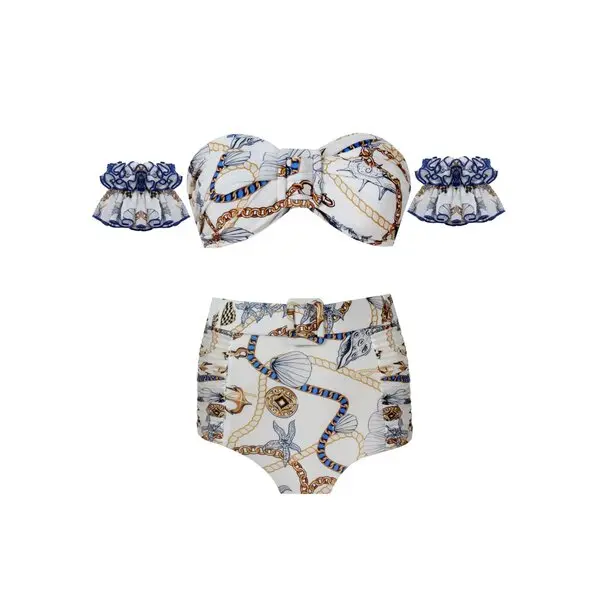 NUR KARAATA Marigold Tropezienne Bikini Set - White