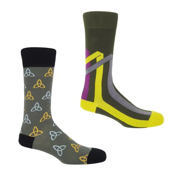 PEPER HAROW - MADE IN ENGLAND Tri & Ribbon Stripe Pine Socks Bundle - Grey