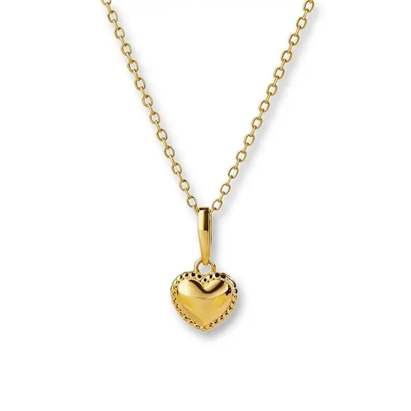 CLASSICHARMS Vermeil Carved Heart Pendant Necklace - Gold