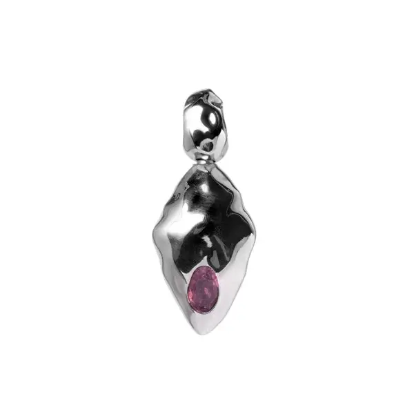 SEROTONIN COMPLICE Silver / Pink Pendant Molecule Trinity S With Pink Sapphire - Silver/pink
