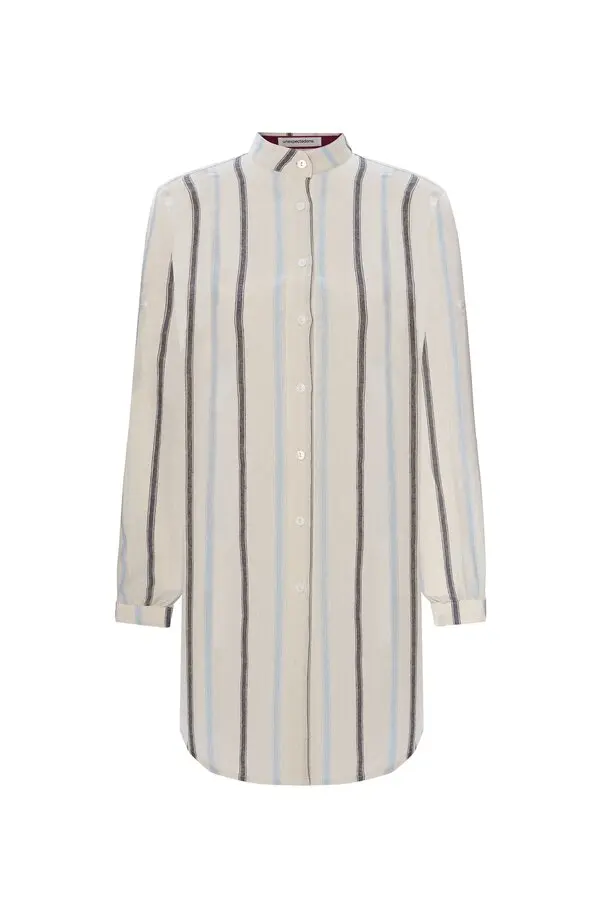 UNEXPECTEDONE Neutrals Shades Of Shirt Stripe ’s Natural Fabric Boyfriend Shirt - Gray