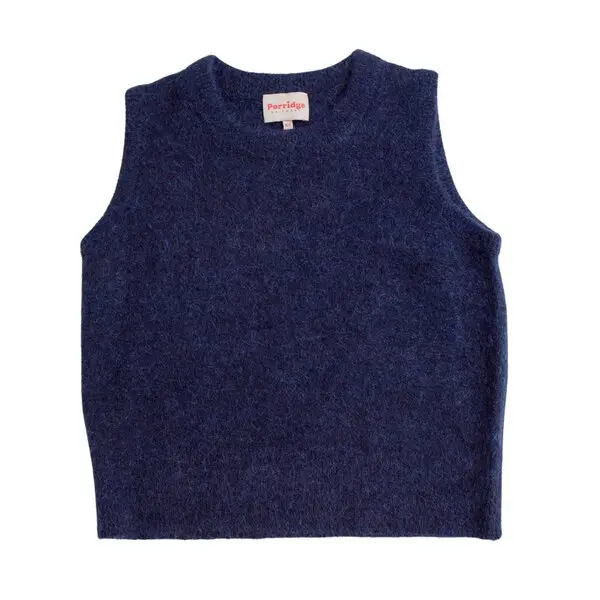 PORRIDGE KNITWEAR Alpaca Julia Tank In Inky - Blue