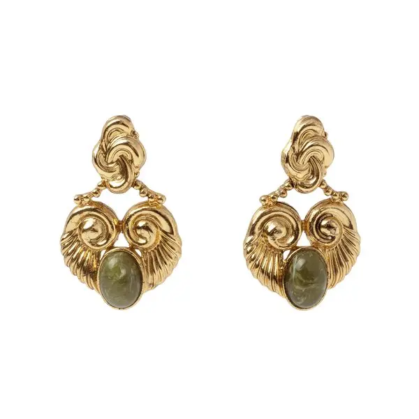 CARAMEL VINTAGE JEWELLERY Vintage Plated Disco Earrings - Gold