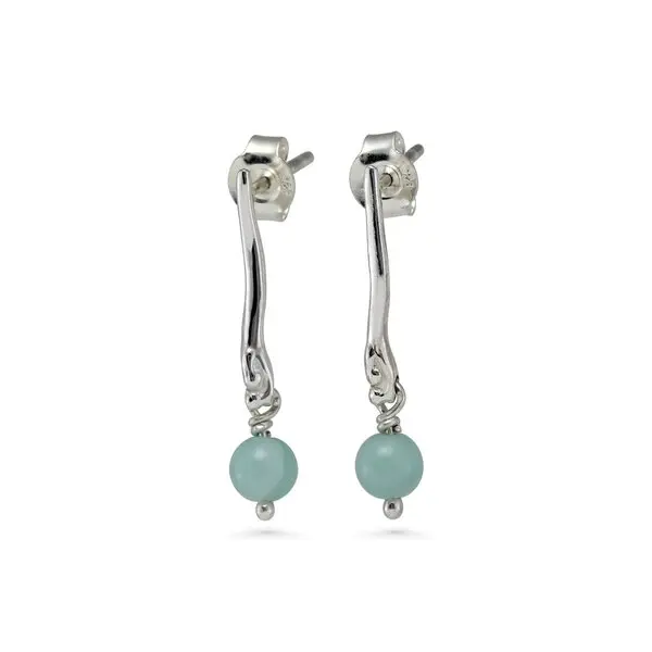 ISLA SILVER Blue / Silver Aventurine Sterling Silver Earrings - Blue/silver