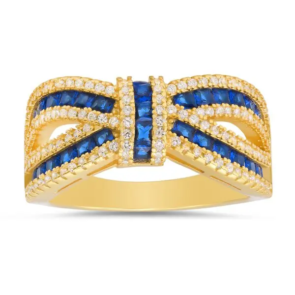 KYLIE HARPER Sapphire Love Knot Ring - Gold