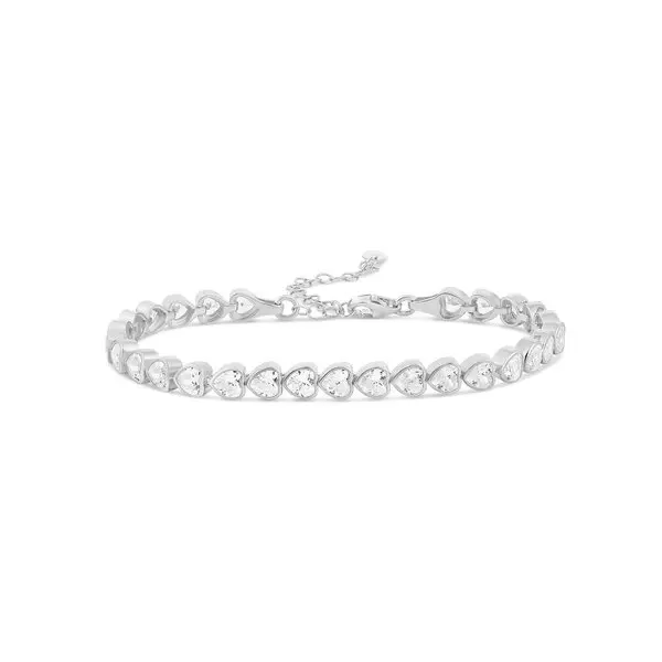 SHYMI Mini Heart Bezel-set Tennis Bracelet - Silver
