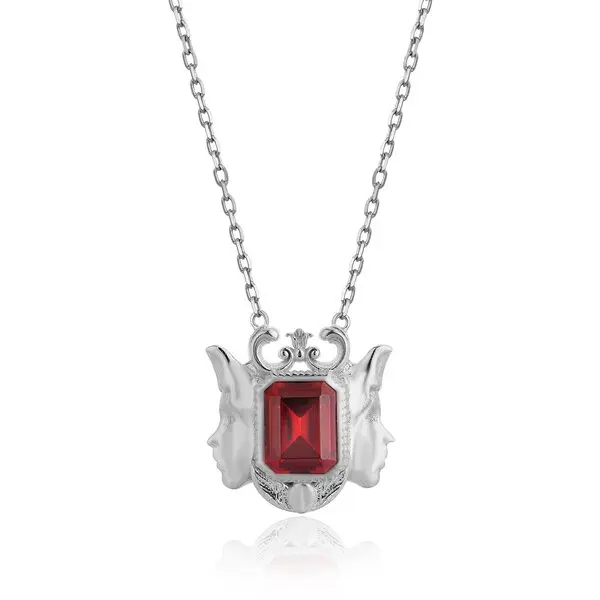 STEFAN TIRON Tristan Red Silva Neclace - Silver
