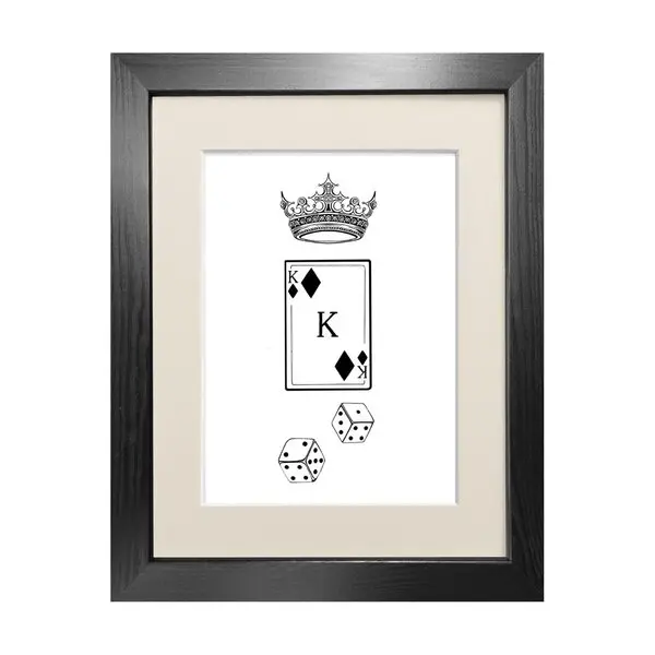 EMILY CARTER King Of Diamonds' Fine Art Print A4 - Black