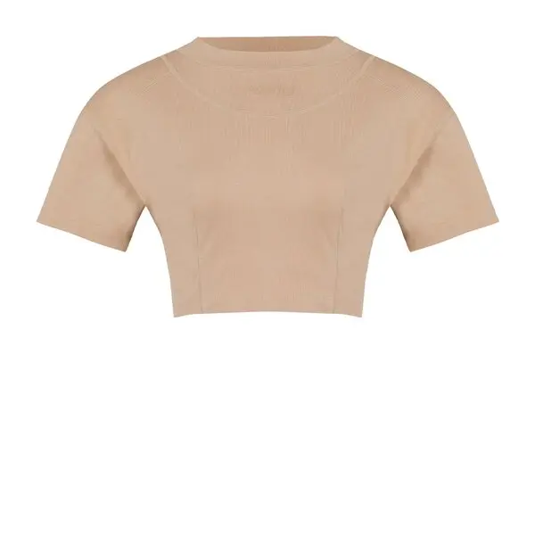 PCFG Neutrals / Free Heaven Crop Tshirt Warm Taupe - Brown