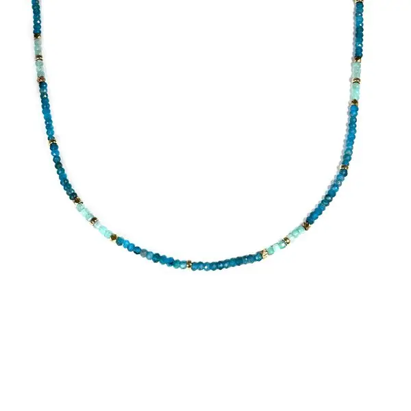 Rachel Nathan Mini Beaded Apatite & Amazonite Necklace - Blue