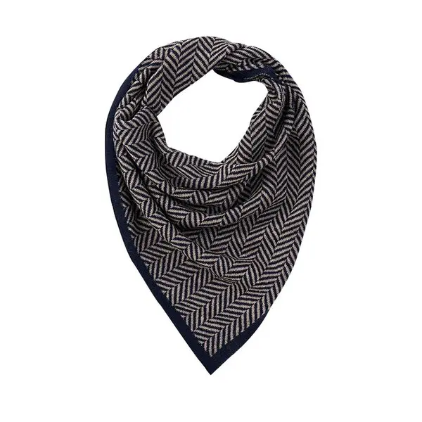 MOHAIR&ANGORA Blue / White Mohair Foulard Lycia Navy - Blue/white