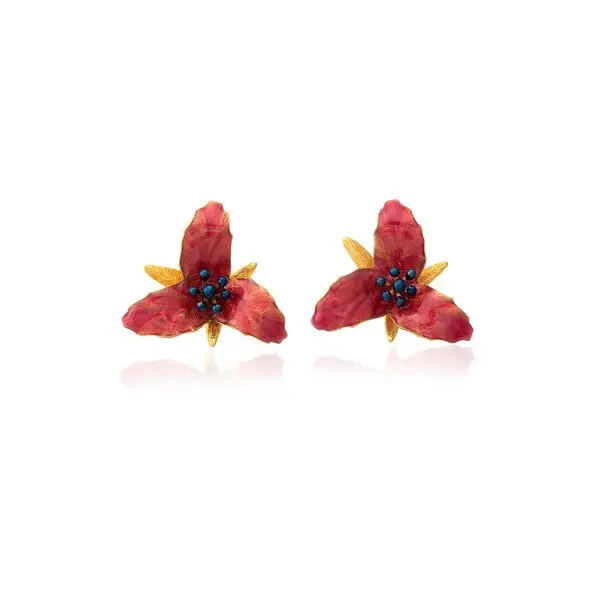 MILOU JEWELRY Sugar Lily Flower Earrings - Pink